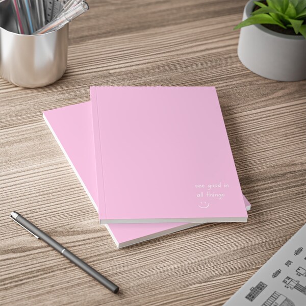 Hardcover Ruled Journal Pastel Pink Notebook Lined Notebook Aesthetic ...