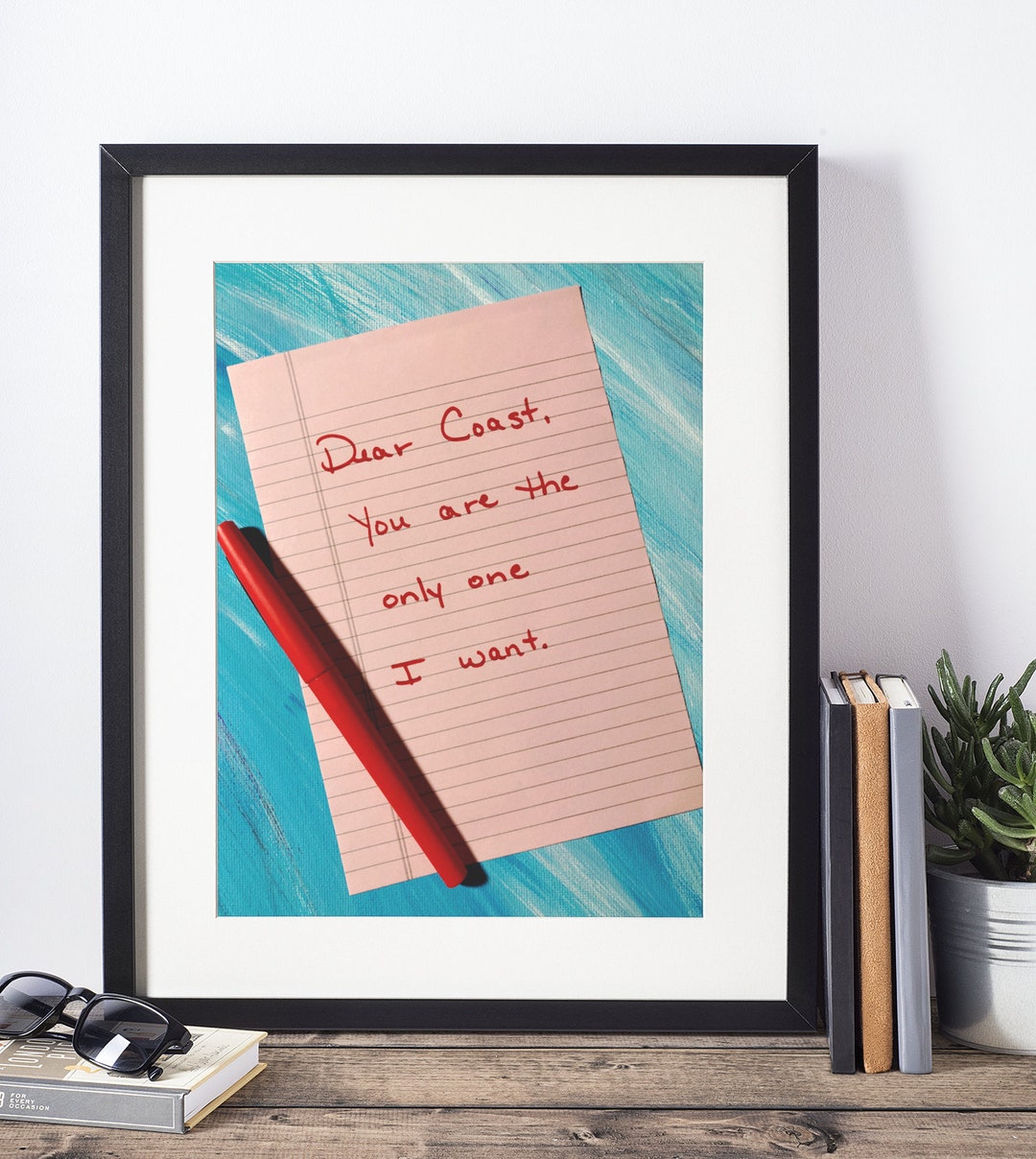 Aesthetic Posters Pink, Dear Coast, Small Coastal Decor Beach House ...