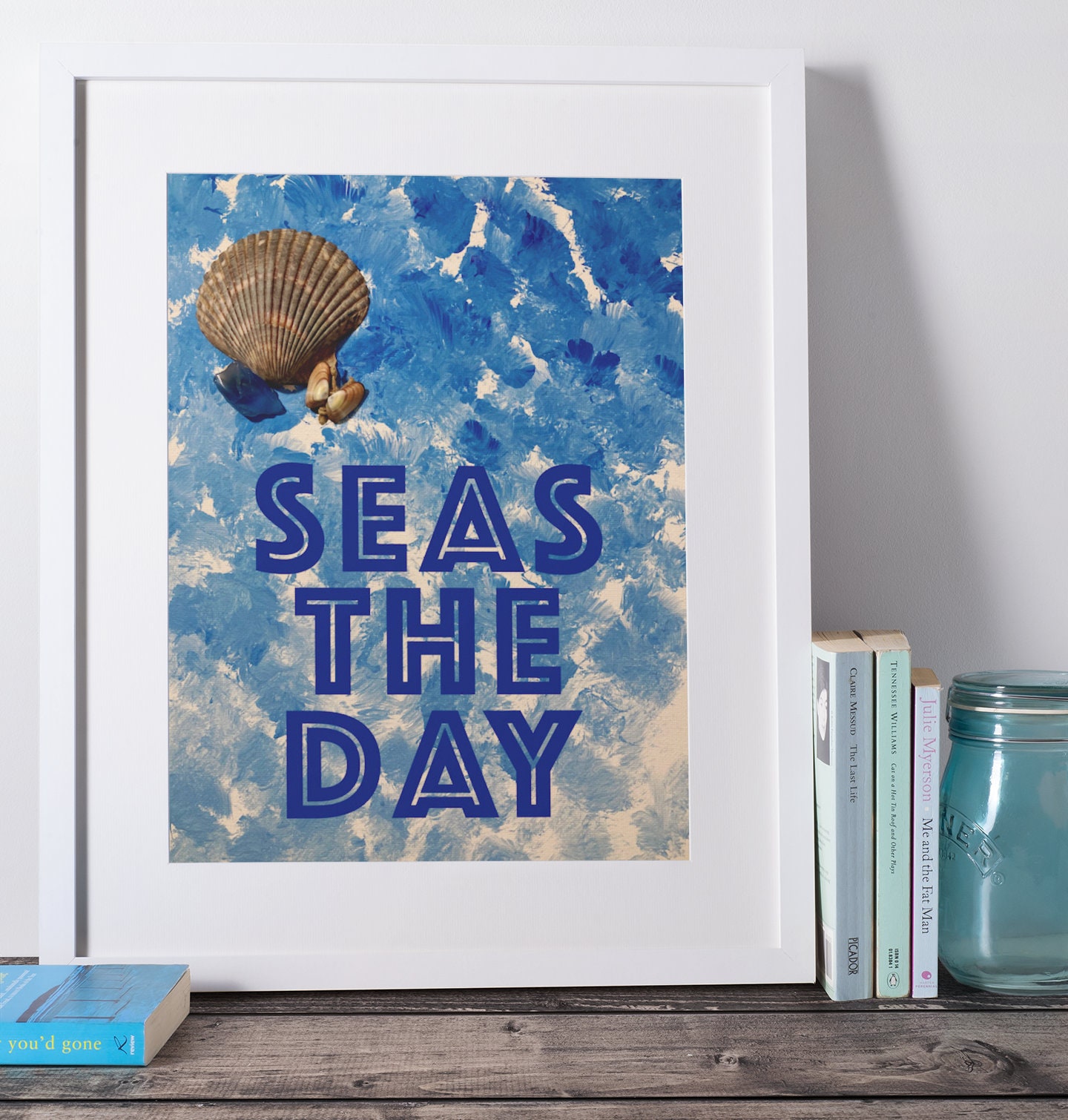 Seas the Day Beach Wall Art Beach House Decor Summer Wall Art Poster ...