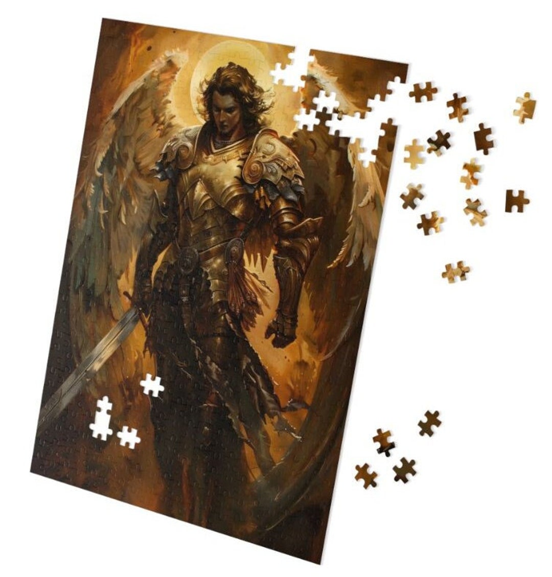 St. Michael the Archangel Jigsaw Puzzle, Catholic Angel Art Puzzle Gift ...