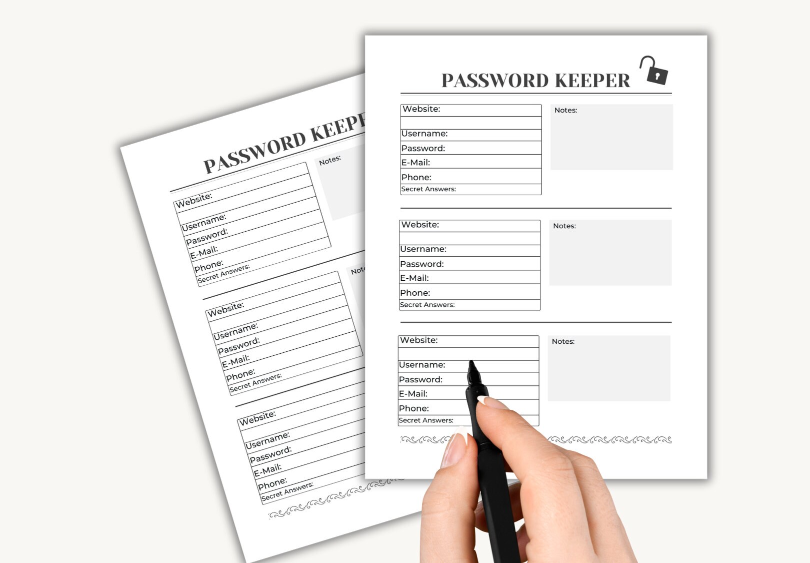 Simple Password Keeper PDF, Create a Personalized Notebook for ...