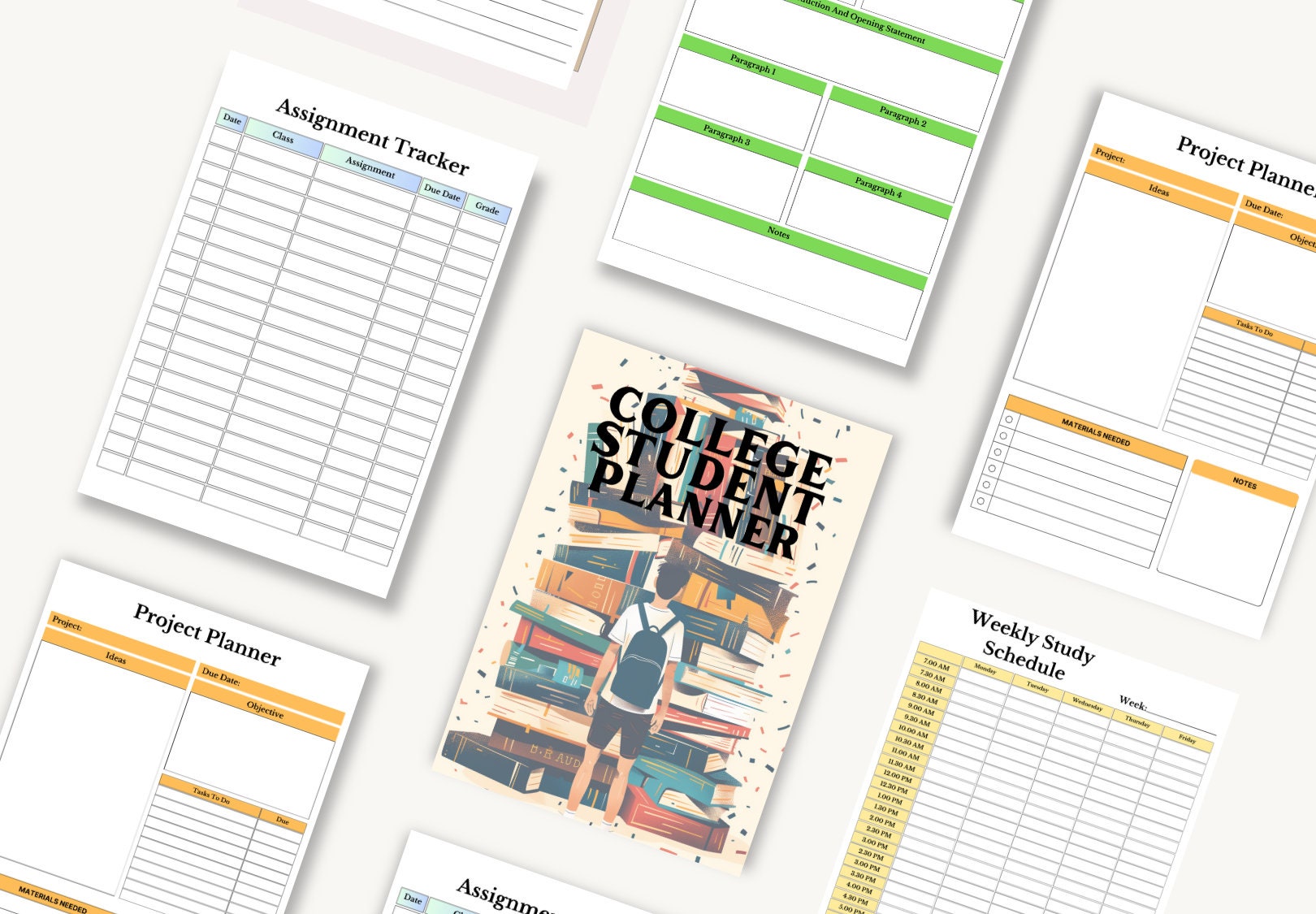 Academic 2024 Printable Student Planner Study Planner Bundle Academic ...