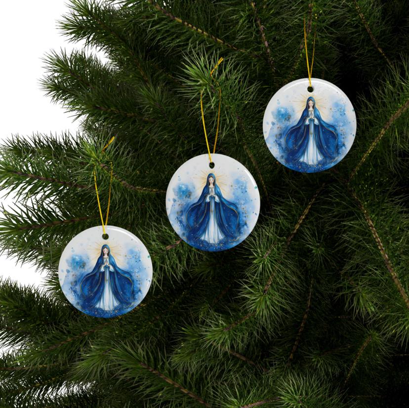 Our Lady of Fatima Ceramic Ornament, Catholic Ornament Bundle Gift ...