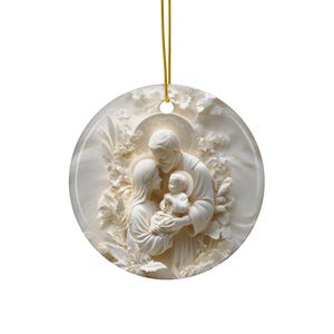 Holy Family Christmas Warm Hug Floral Ceramic Ornaments, Jesus, Mary ...