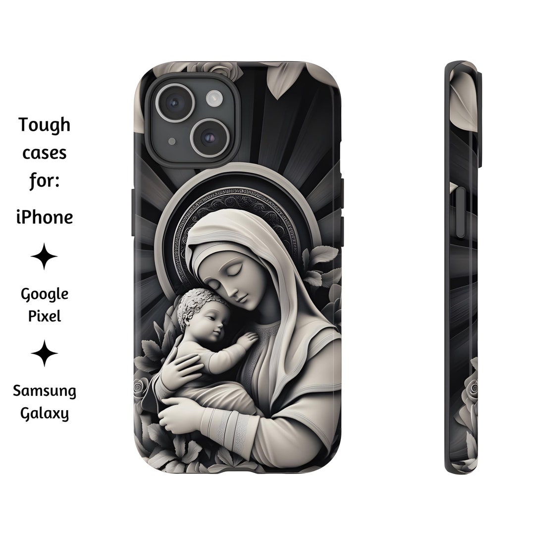 Blessed Virgin Mary and Baby Jesus Mother's Love Catholic Phone Case ...