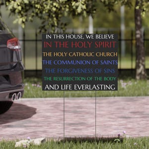 Catholic Yard Sign, Apostles Creed Christian Home Decor, Faith Yard ...