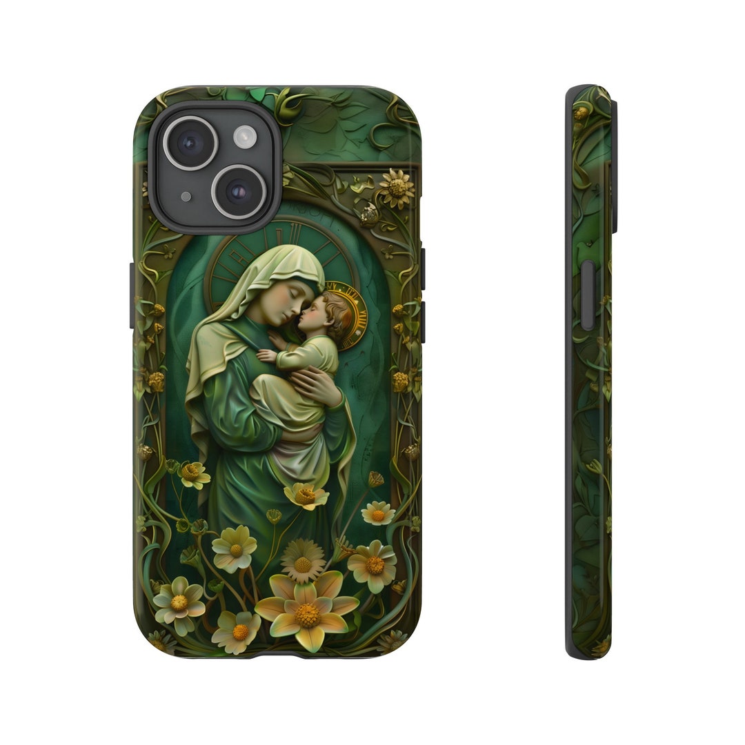 Our Lady of Perpetual Help Flowers Icon Phone Case, Catholic Phone Case ...