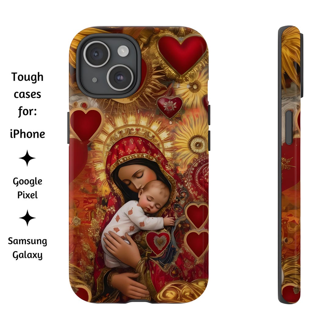 Mary and Sleeping Baby Jesus Royal Hug Phone Case, Catholic Phone Case ...