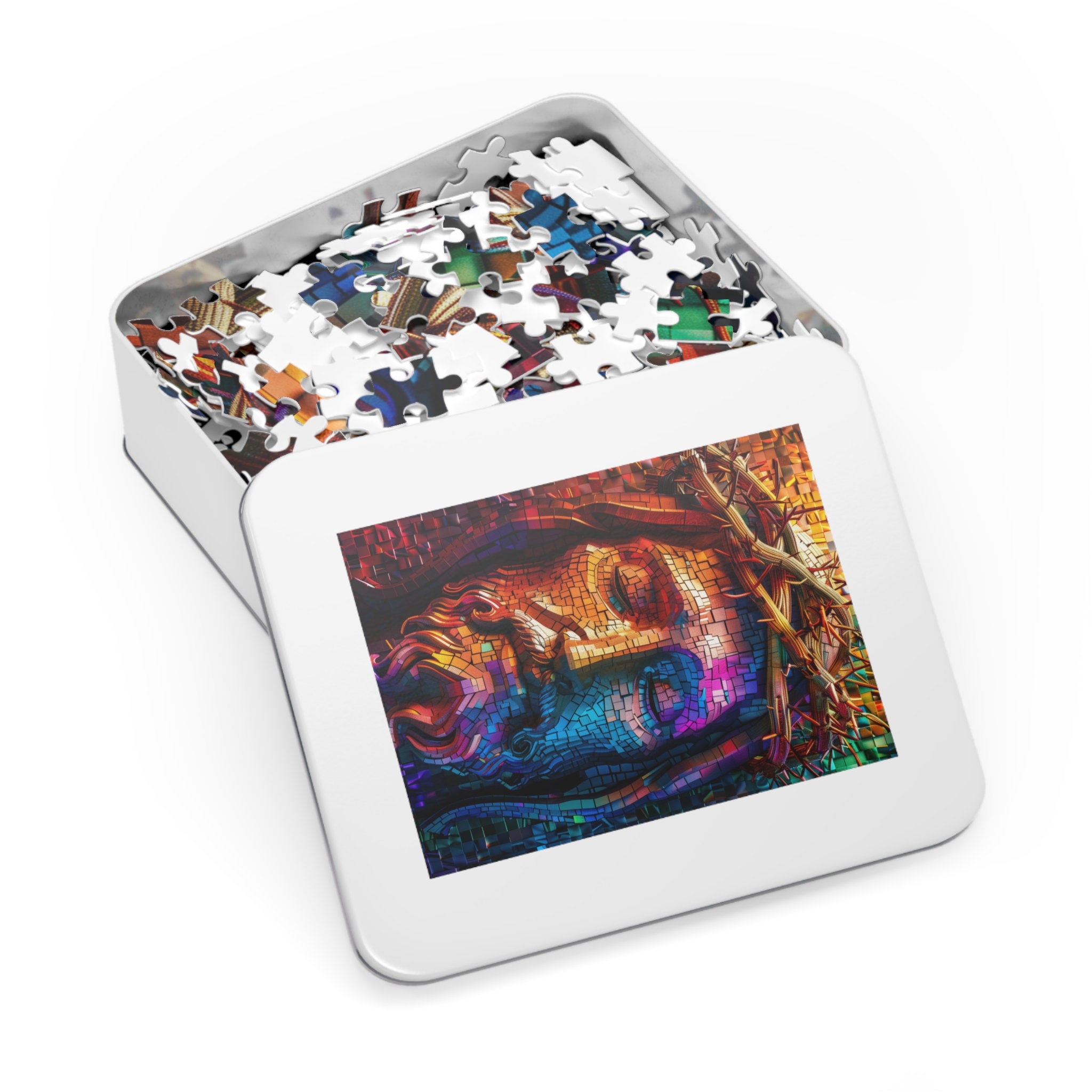 Jesus Christ Mosaic Jigsaw Puzzle, Colorful Vibrant Catholic Christian ...