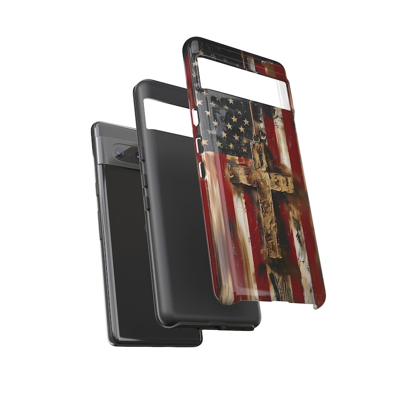 American Cross and Flag Phone Case, USA Catholic Phone Case, Patriotic ...