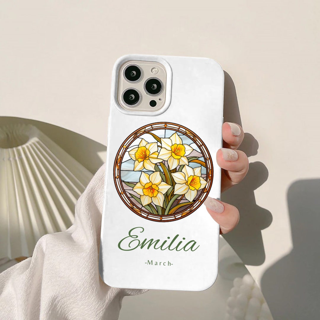 Birth Flower March Custom iPhone Case Birthday Flower Custom Birthday ...
