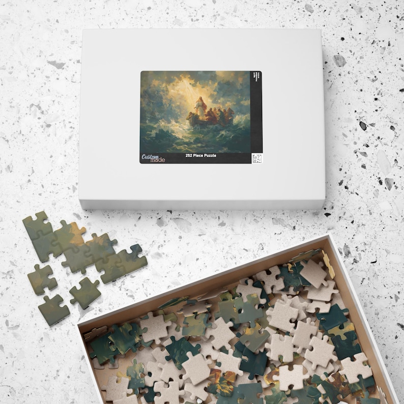 Jesus Christ Calms the Storm Devotional Catholic Puzzle, Christian Oil ...