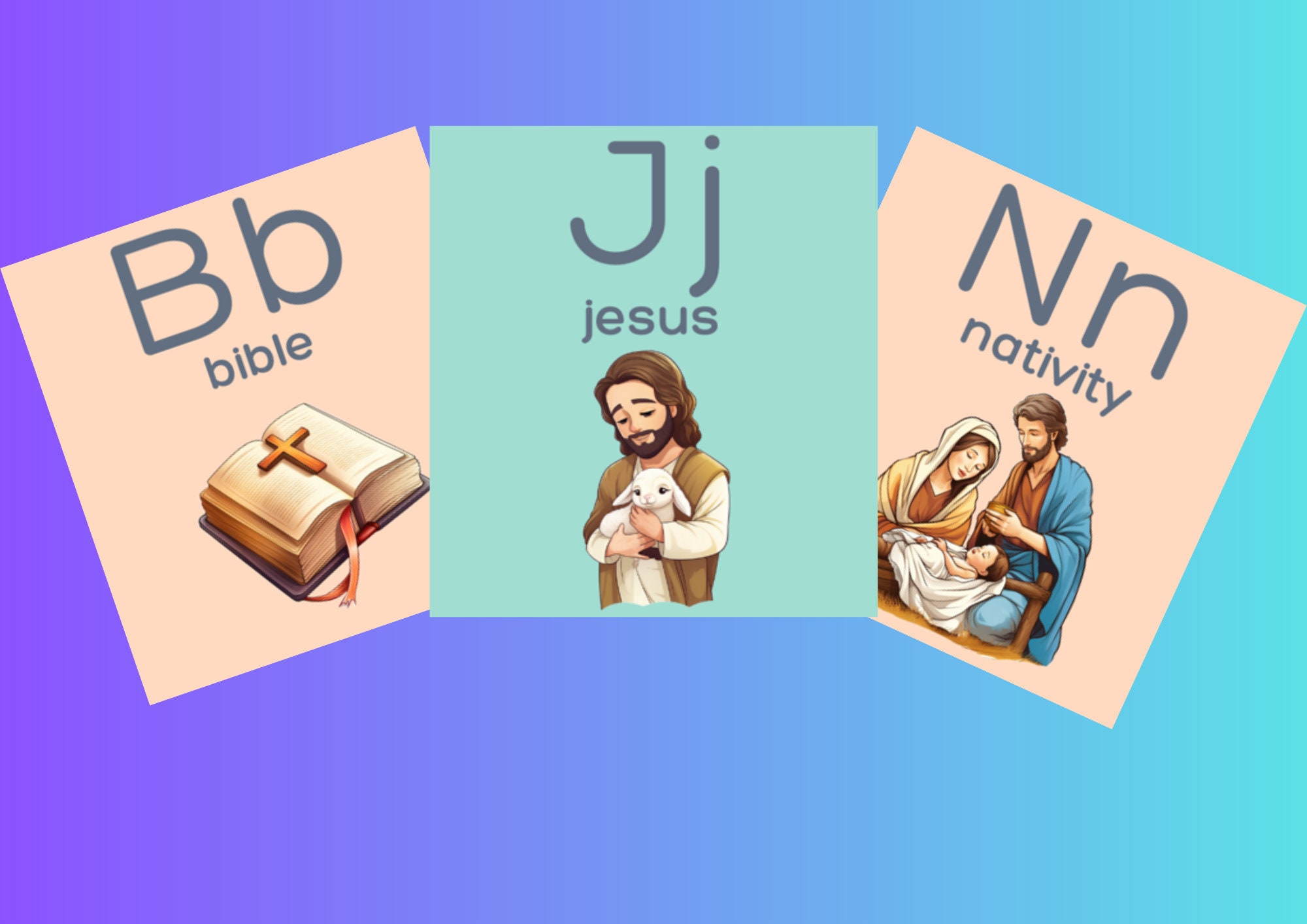 Catholic Flash Cards for Kids Learning Bible Flash Cards Catholic ...