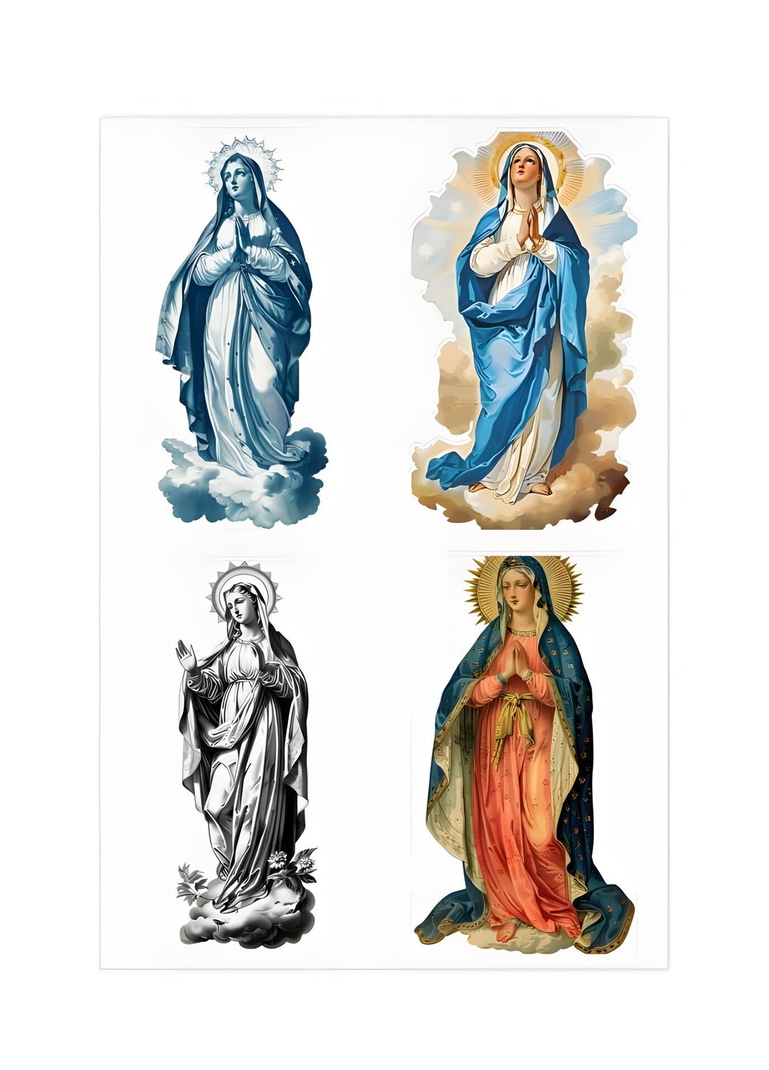 Blessed Virgin Mary Stickers - Beautiful Religious Decals for Journals ...