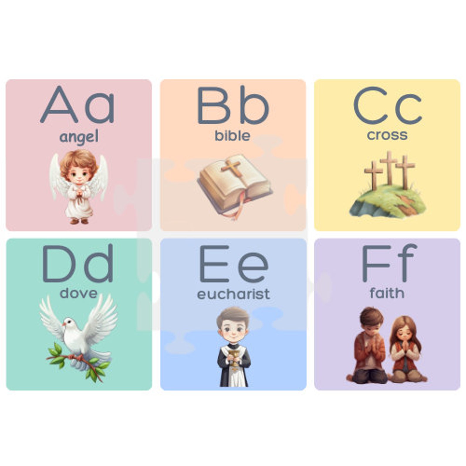 Catholic Flash Cards for Kids Learning Bible Flash Cards Catholic ...