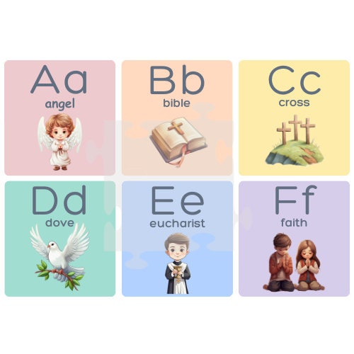Catholic Flash Cards for Kids Learning Bible Flash Cards Catholic ...