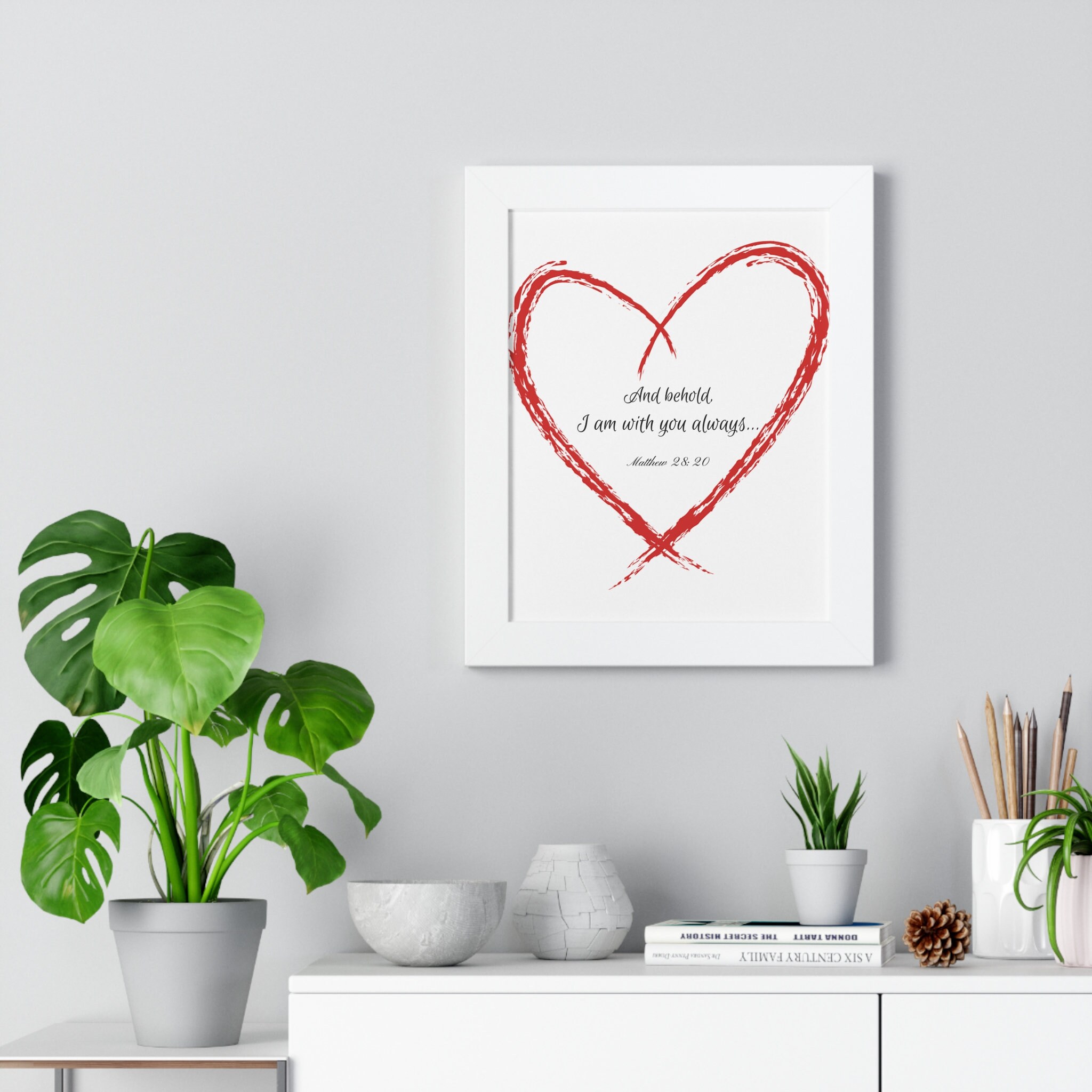 Catholic Poster Bible Verse Art Hanging Poster Heart Artwork Bible ...