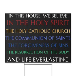 Catholic Yard Sign, Apostles Creed Christian Home Decor, Faith Yard ...