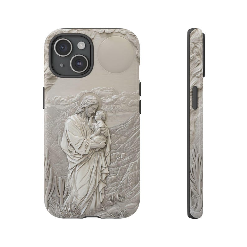 St. Joseph and Baby Jesus Silver Relief Style Catholic Phone Case ...