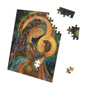 Madonna and Child Catholic Jigsaw Puzzle, Mary and Baby Jesus Family ...