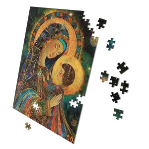 Madonna and Child Catholic Jigsaw Puzzle, Mary and Baby Jesus Family ...