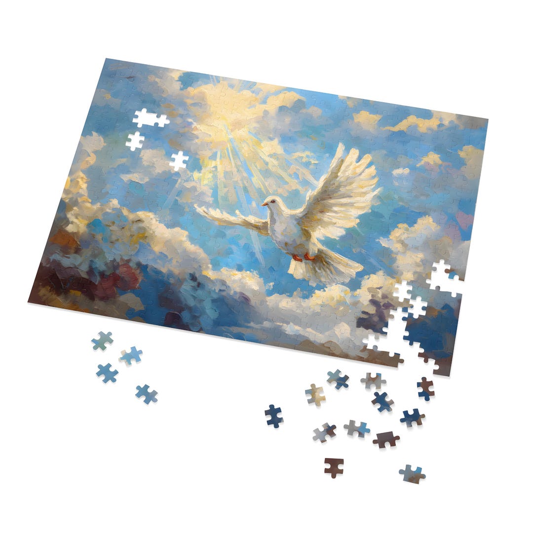 Holy Spirit Dove Devotional Catholic Puzzle, Christian Faith Artwork ...