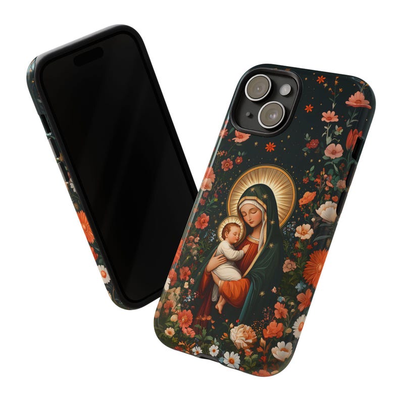 Virgin Mary and Sleeping Baby Jesus Goodnight Phone Case, Catholic Case ...