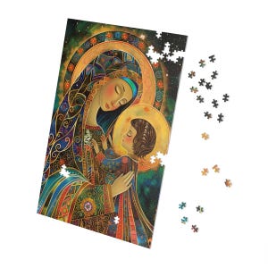 Madonna and Child Catholic Jigsaw Puzzle, Mary and Baby Jesus Family ...