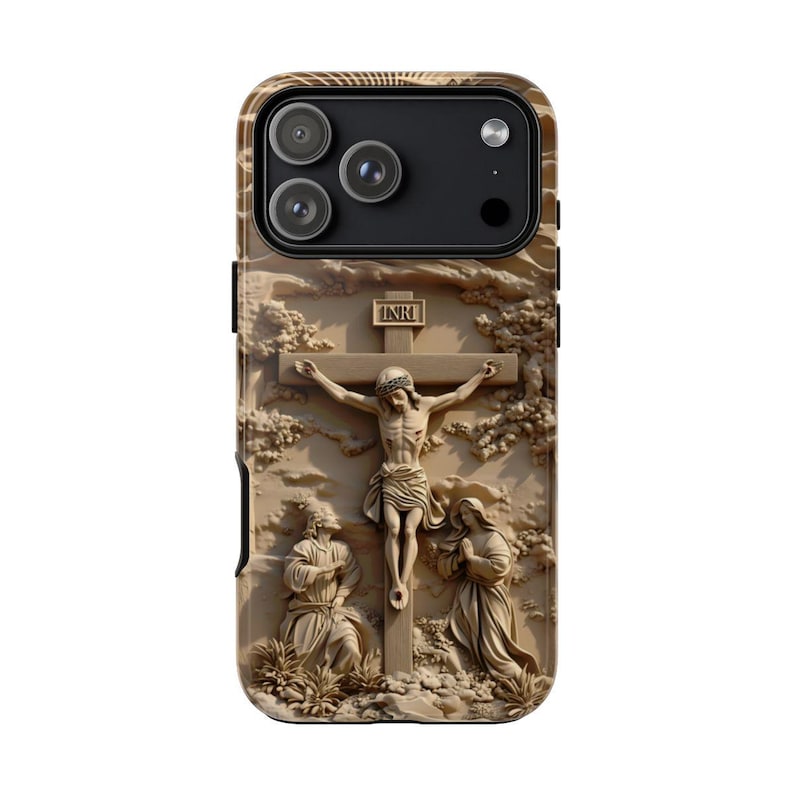 Jesus Christ on the Cross Phone Case, Jesus Crucifix 3D Style Case ...