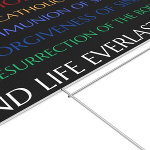 Catholic Yard Sign, Apostles Creed Christian Home Decor, Faith Yard ...