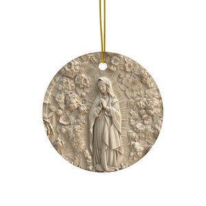 Virgin Mary Floral Ornament Bundles, Elegant Ivory Style Catholic ...