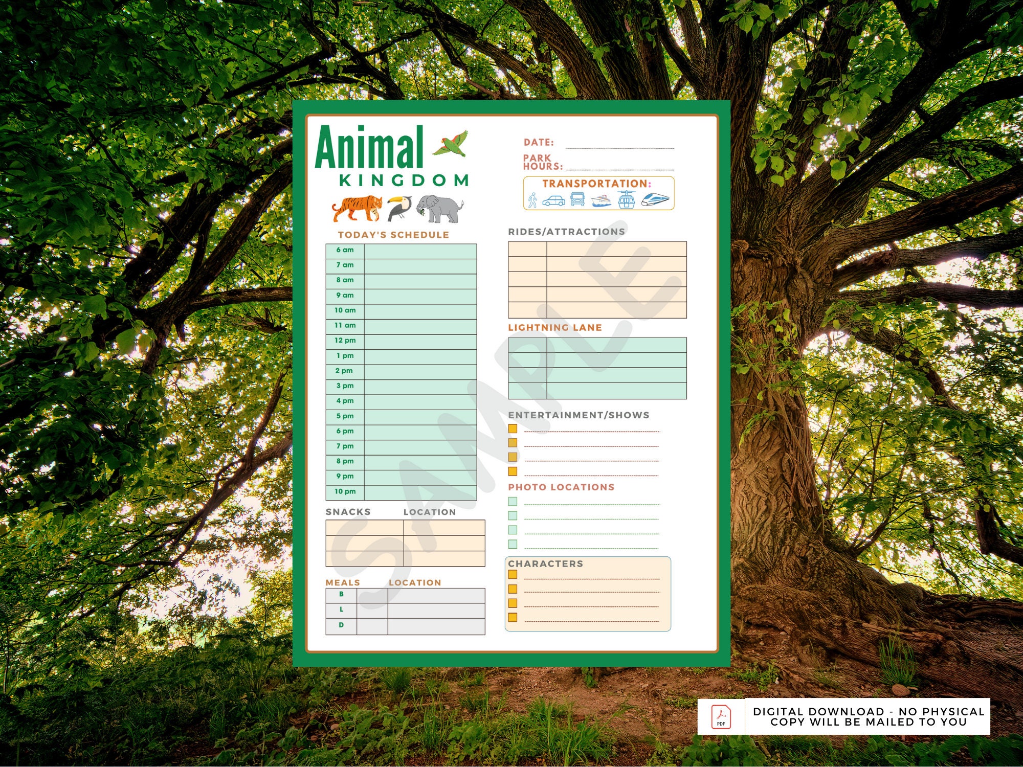 Daily Park Planner Bundle Digital Download - Etsy