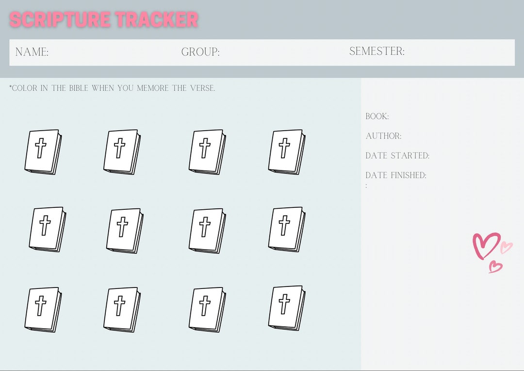 Scripture Memorization Chart - Etsy