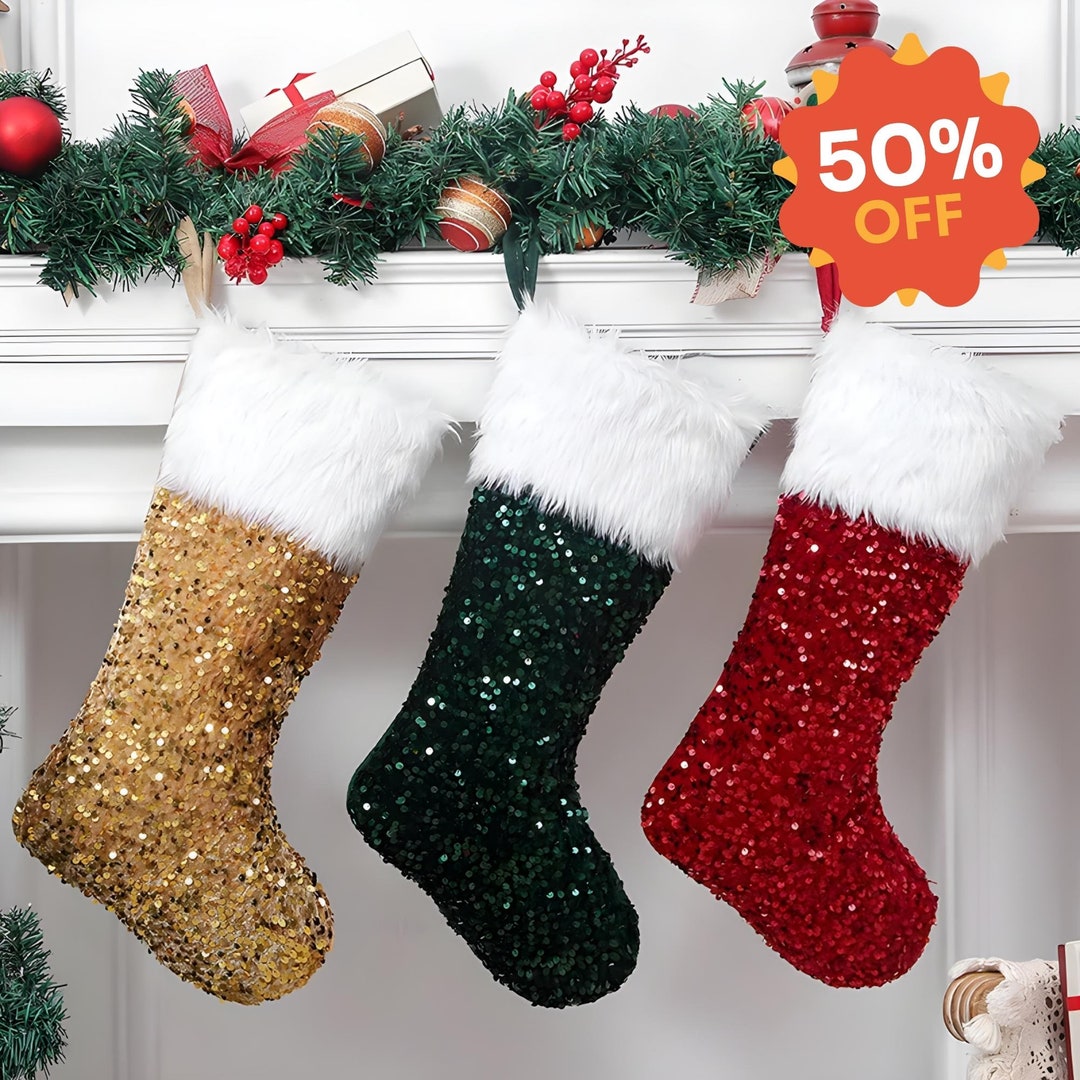 Plush Christmas Stocking Christmas Tree Topper Minimalist - Etsy