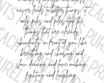 Fear and Friday's Poem Art Print Zach Bryan 11x17 - Etsy