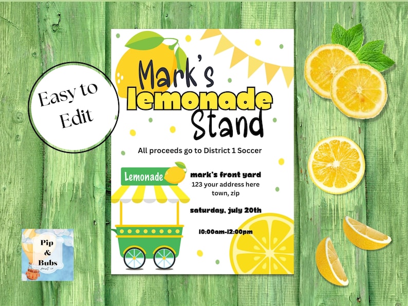 Lemonade Stand Flyer Printable Digital Download for Fundraising ...