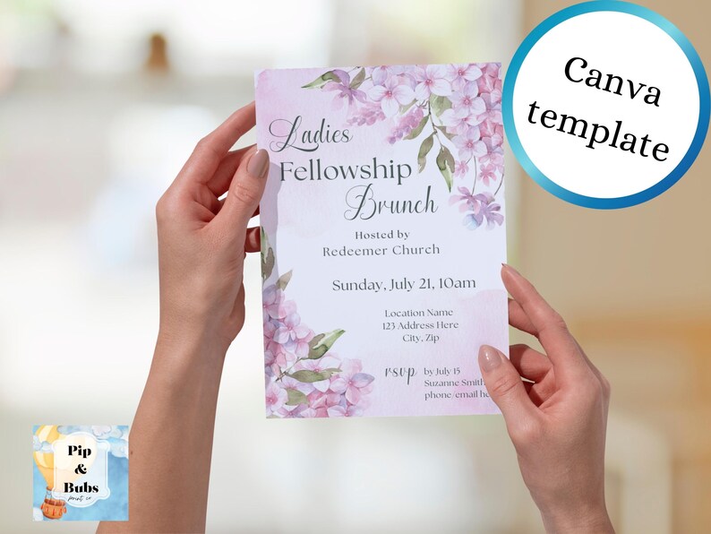 Hydrangea Ladies Fellowship Invitation: Christian Brunch, Bible Study ...