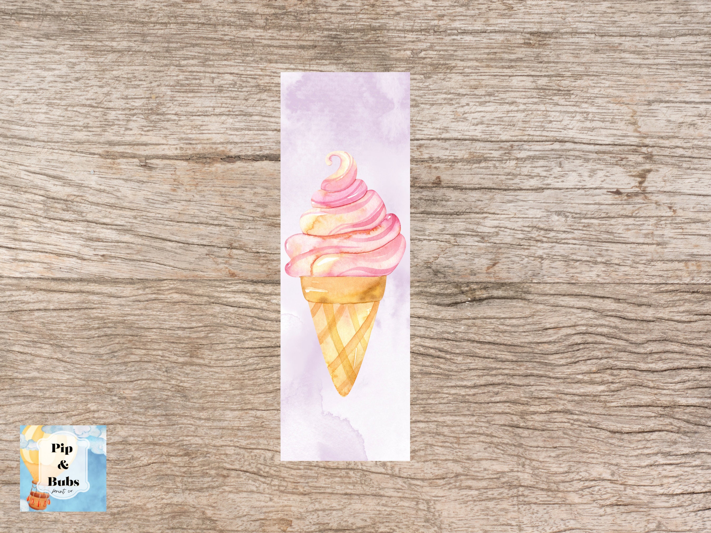 Kids Printable Bookmarks Ice Cream Treats Set of 4 Girls Gift Book ...
