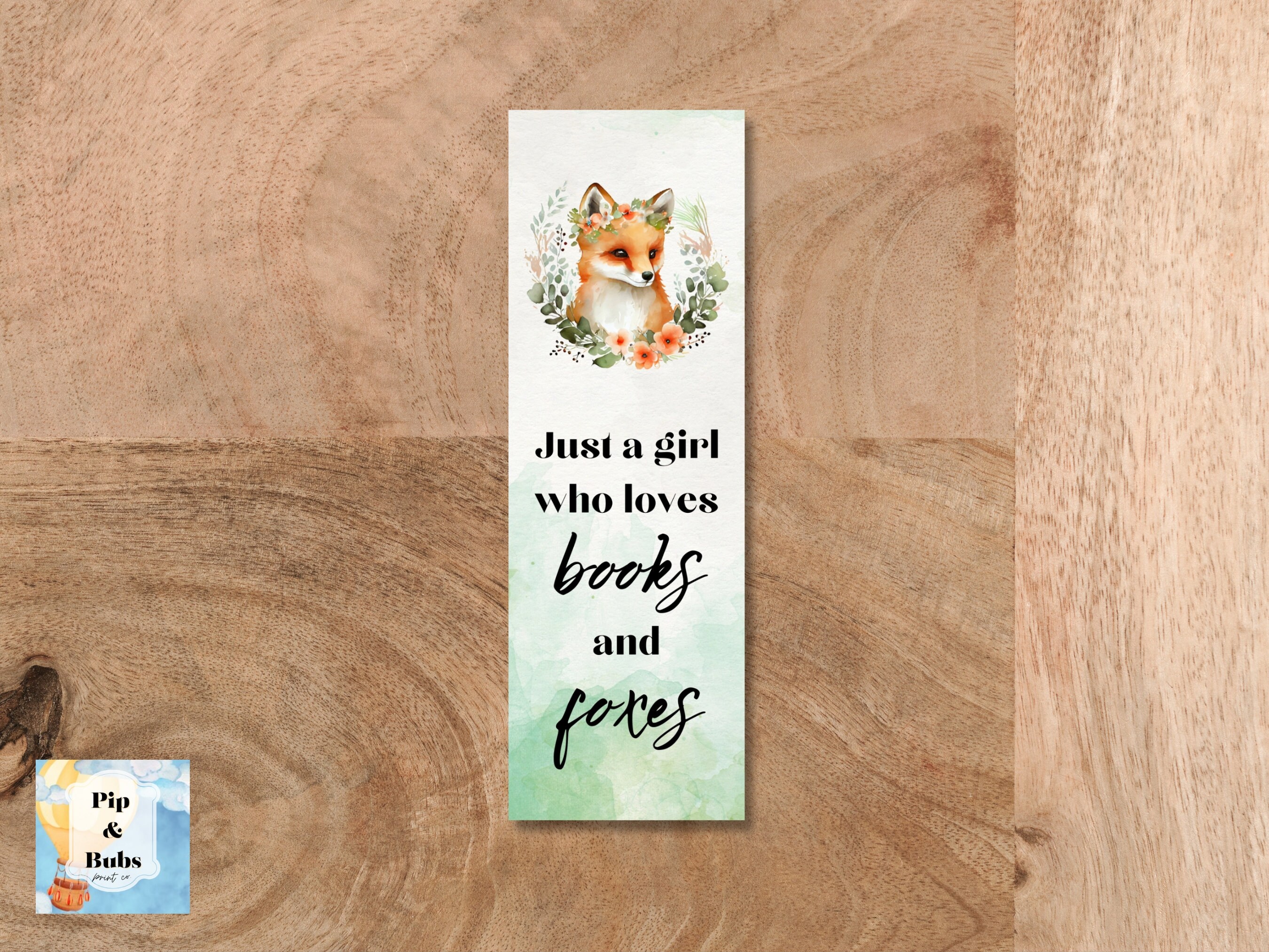 Fox Printable Bookmarks Set of 4 Green and Orange Fox Prints Gift for ...