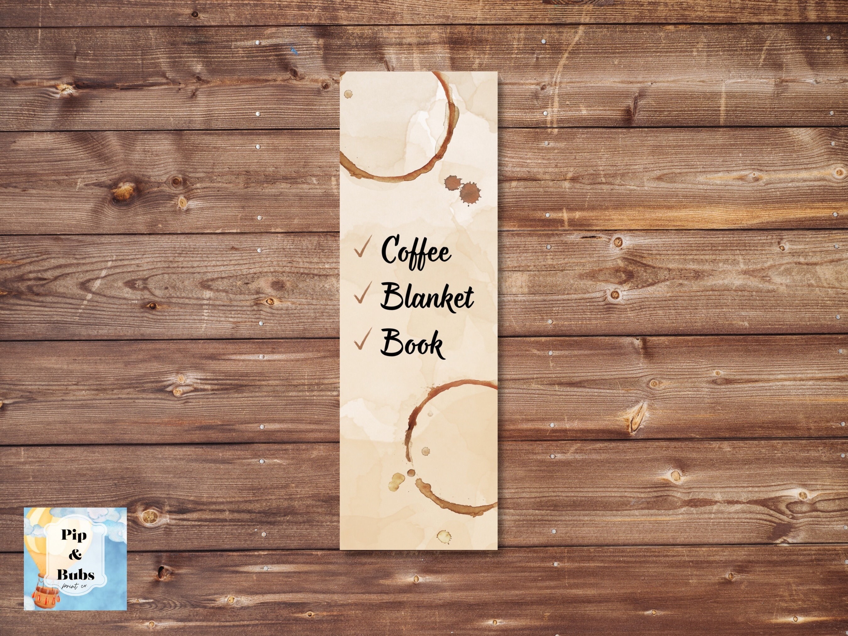 Coffee and Books Printable Bookmarks Set of 4 Coffee Lovers Gift for ...