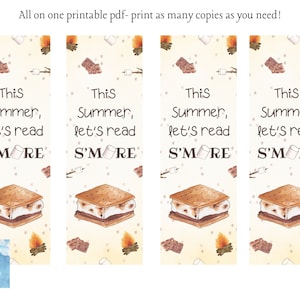 Smores Printable Bookmarks Summer Reading Lets Read Smore - Etsy