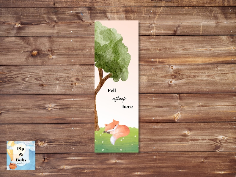 Fox Printable Bookmarks Set of 4 Watercolor Foxes on Peach Background ...