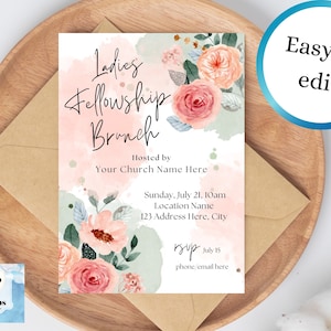 Women’s Fellowship Editable Invitation Ladies Brunch Christian Bible ...