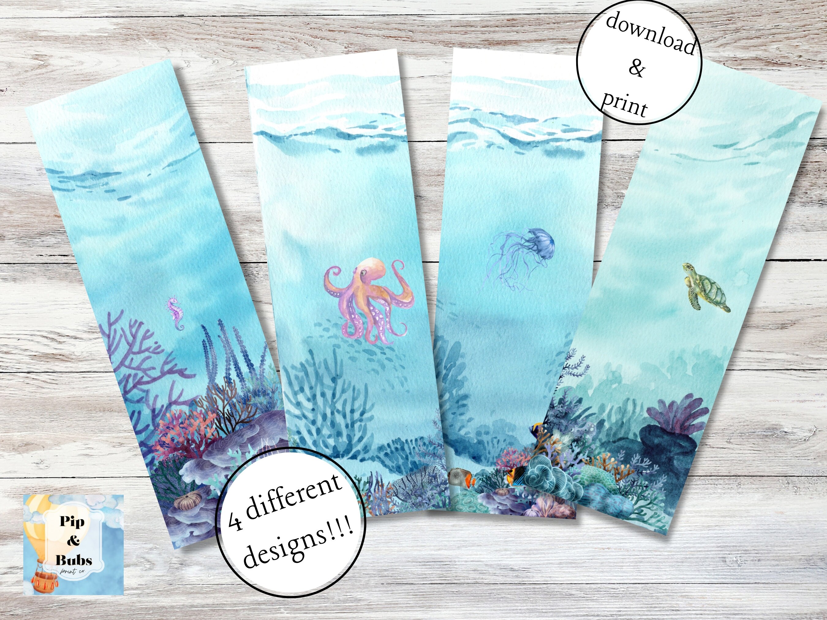 Ocean Printable Bookmarks Under Water Summer Beach Coral Reef Theme - Etsy