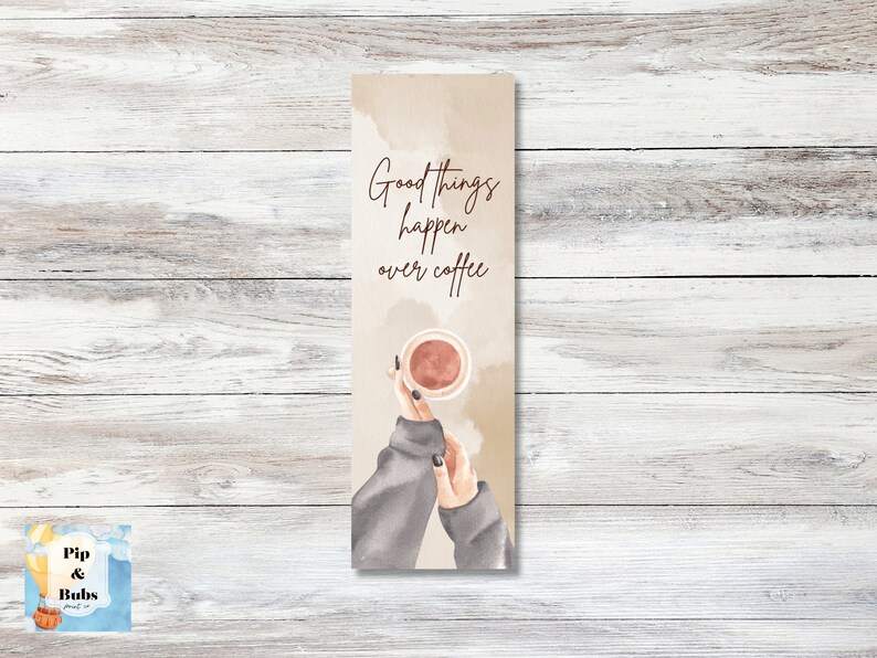 Coffee Lover Printable Bookmarks Set of 4 Designs Funny Sayings Gift ...