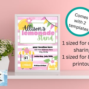 Lemonade Stand Digital Flyer for Social Media Digital Download - Etsy