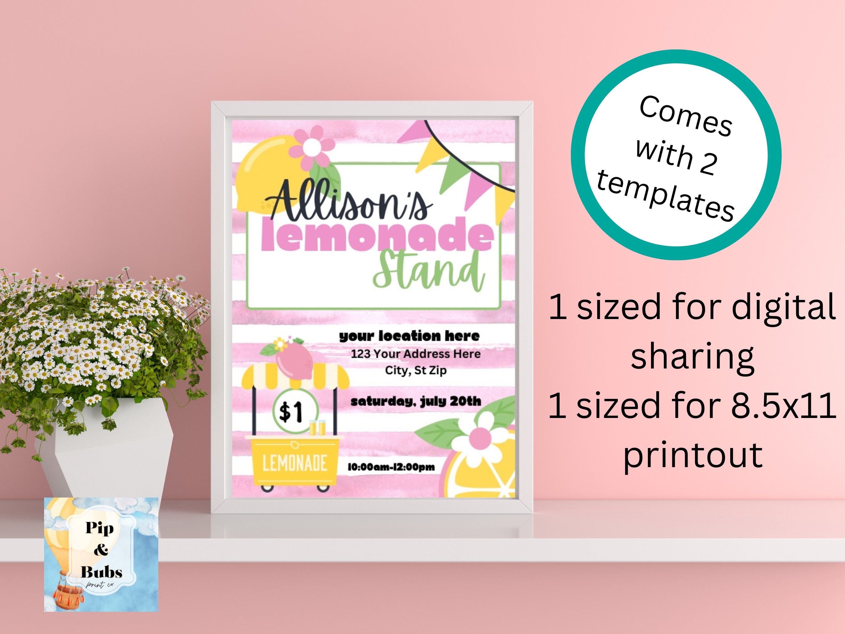 Lemonade Stand Digital Flyer for Social Media Digital Download - Etsy