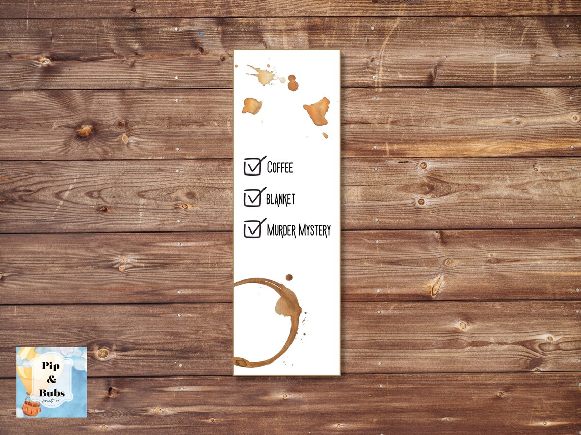 Coffee Lover Printable Bookmarks Murder Mystery Fan Book Lovers - Etsy