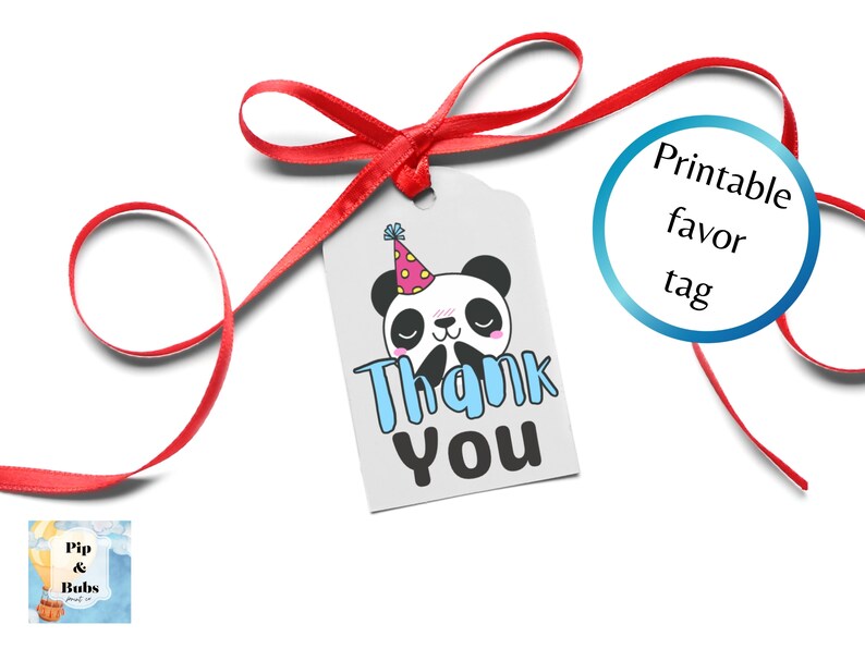 Panda Birthday Printable Party Favor Tags Panda Party Girls Birthday - Etsy