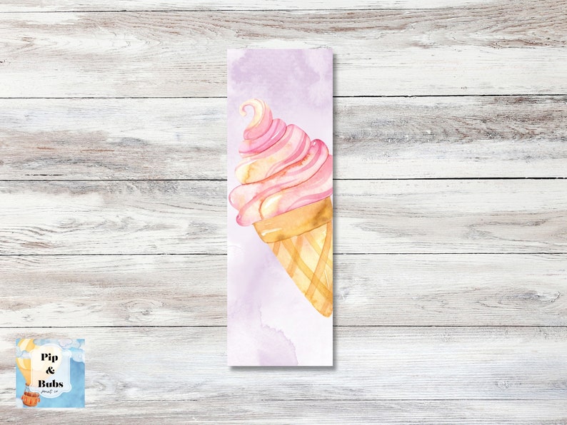 Kids Printable Bookmarks Ice Cream Treats Set of 4 Girls Gift Book ...